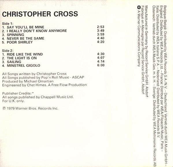 Buy Christopher Cross : Christopher Cross (Cass, Album) from DaddyPop ...